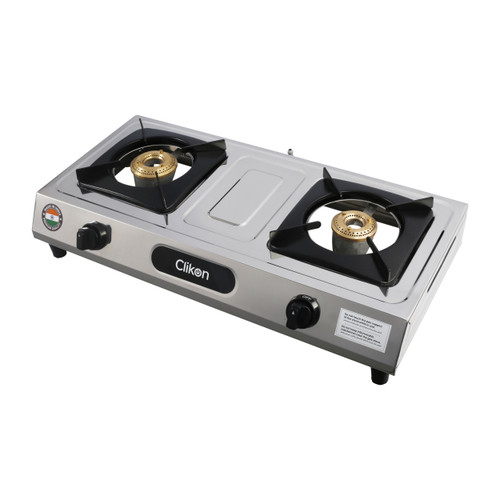 Clikon 2 BURNER STAINLESS STEEL GAS STOVE-CK4288
