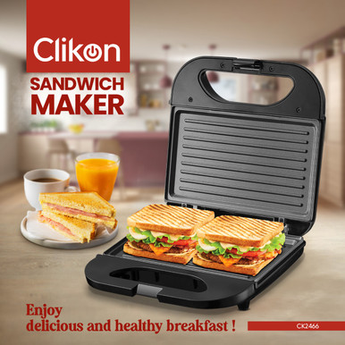Clikon 2 Slice Contact Grill Sandwich Maker with Heat Insulated handle