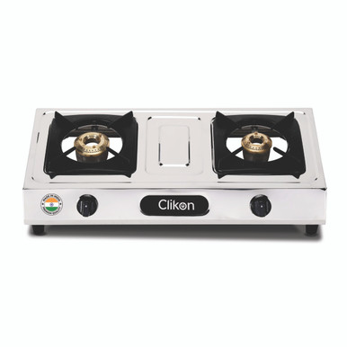 Clikon 2 BURNER STAINLESS STEEL GAS STOVE-CK4288