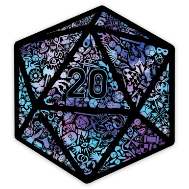 Vinyl Sticker: Mosaic D20 - Game Goblins
