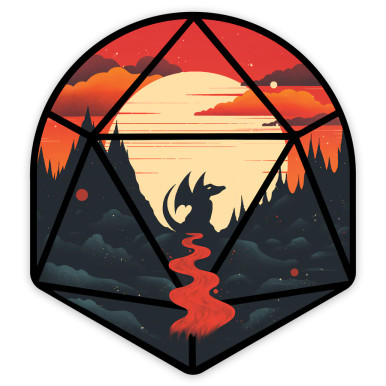 Vinyl Sticker: Young Dragon D20 - Game Goblins