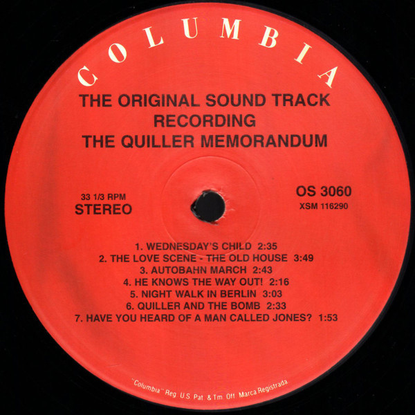 John Barry - The Quiller Memorandum (Original Sound Track Recording ...