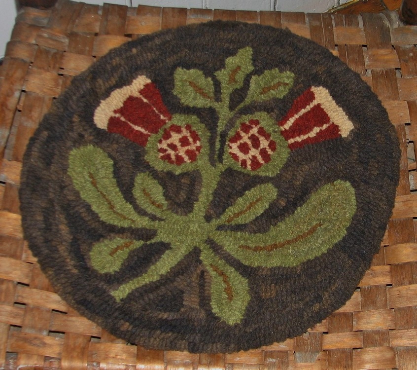 Butter Mold Series: Thistle Flower Rug Hooking Pattern