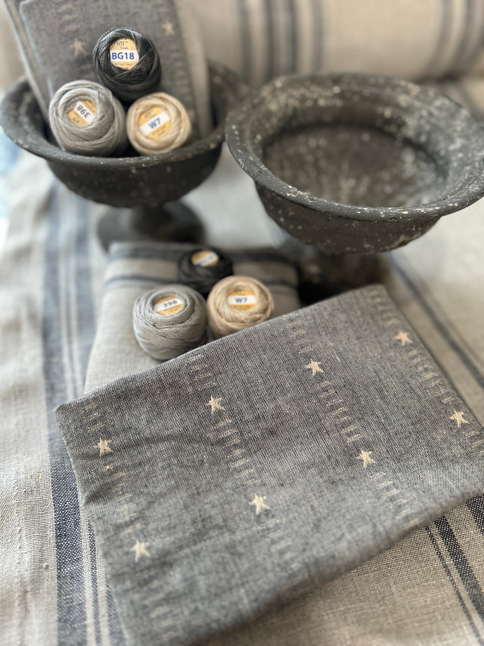 "Perfectly Prim" Fabric and Thread Urn Bundle