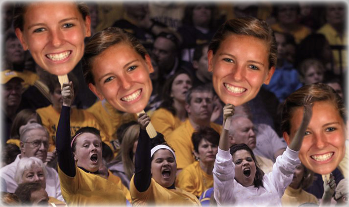 Basketball face cutouts bring energy to the crowd! - Build a Head
