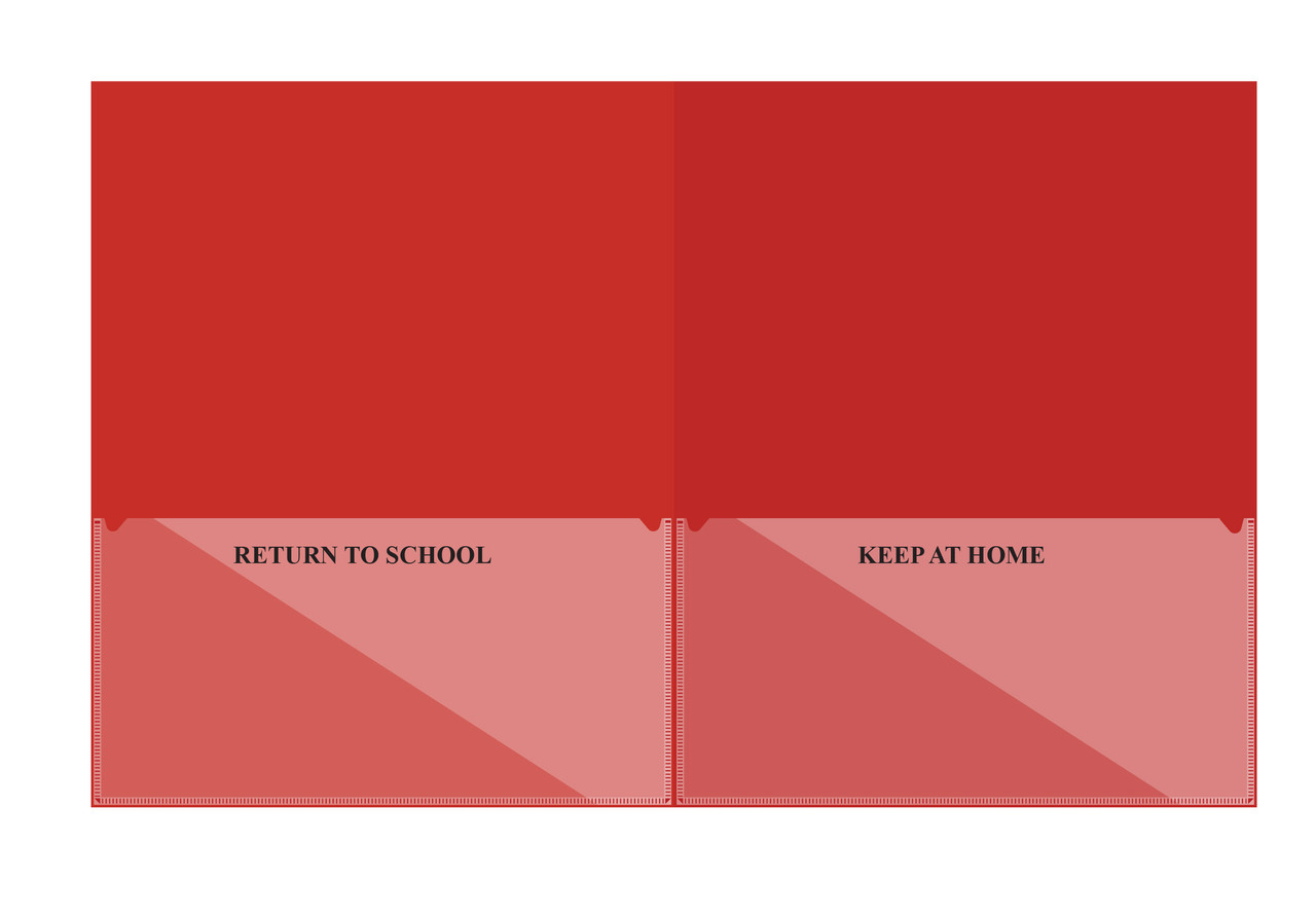 School Take Home Folders - Basic Colors