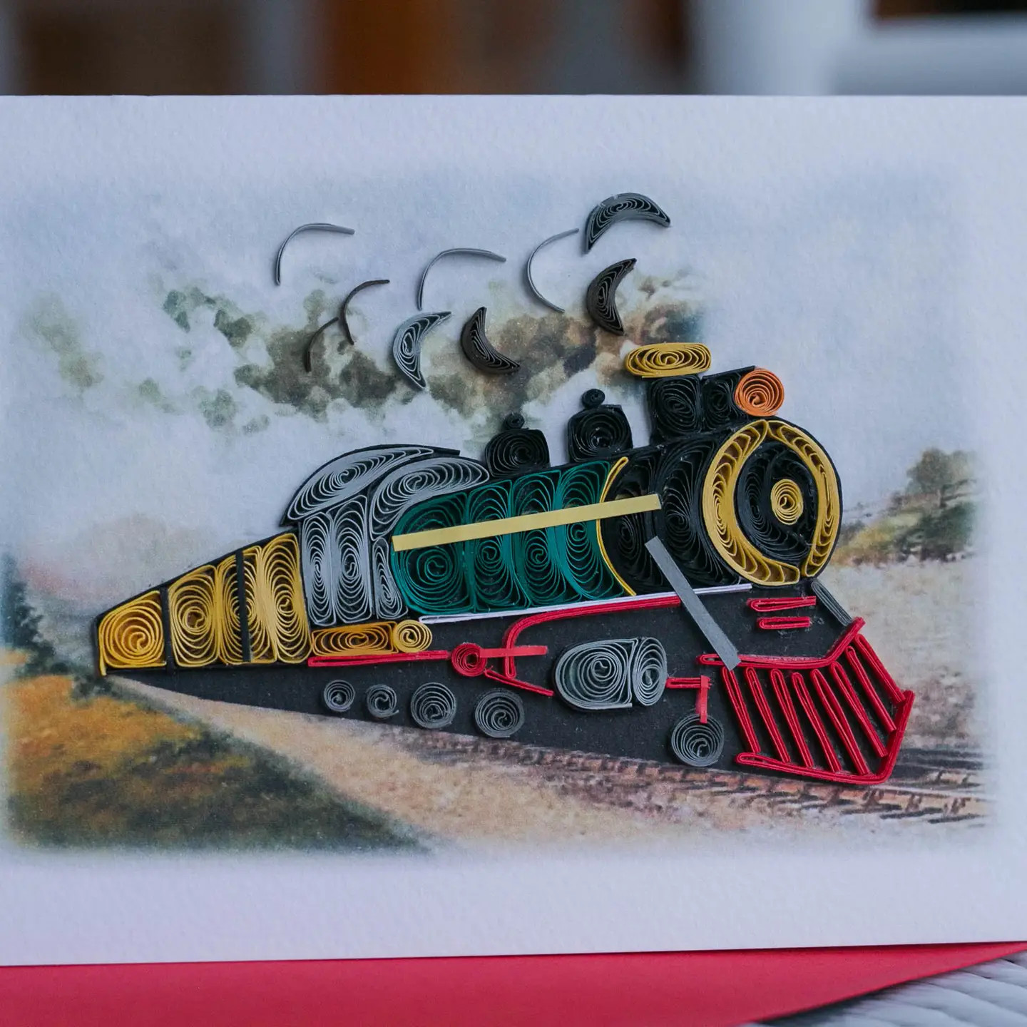 Card, Greeting Birthday Quilling Fathers Day Locomotive Train - Go Brazen