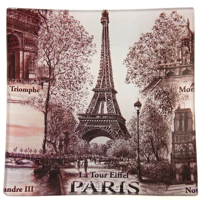 Glass Square Eiffel Tower Paris Dish Tray ARRIVING SOON - Go Brazen
