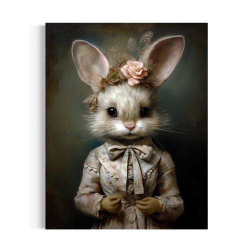 Victorian White Rabbit Art Print - Go Brazen