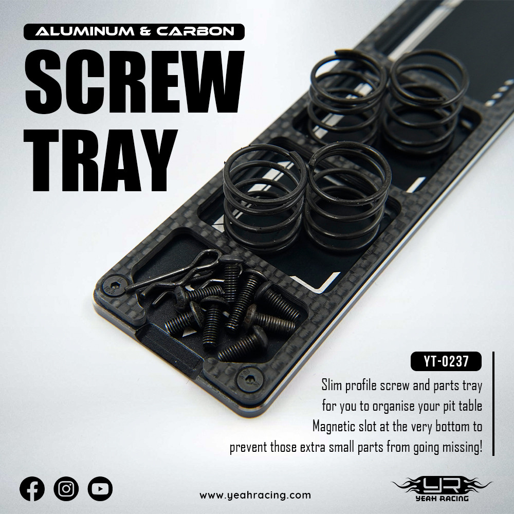 Yeah Racing Aluminium Parts Tray 14.5 X 9.5 X 0.9 cm Black
