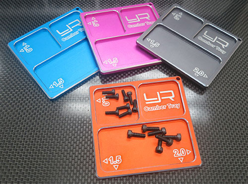 Yeah Racing 2 In 1 Aluminium Camber Gauge Tray 1.0, 1.5, 2.0 Angles For ...
