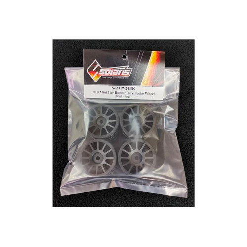 Solaris 1/10 High-Performance Mini Spoke Wheel (4 pcs/set) Black