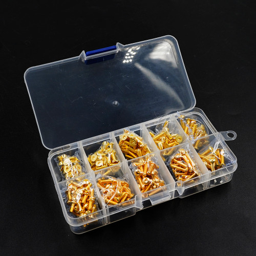 Yeah Racing 12.9 Grade Steel Gold Coated Screws Assorted Set (250pcs) w ...