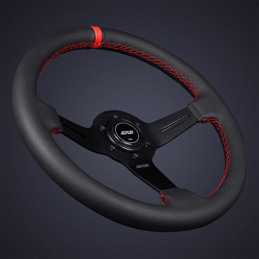 DND Leather 50mm wheel red | MrSteeringWheel