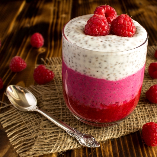 Superblend Chia Seed Pudding With Raspberry Toppings - pHresh Products