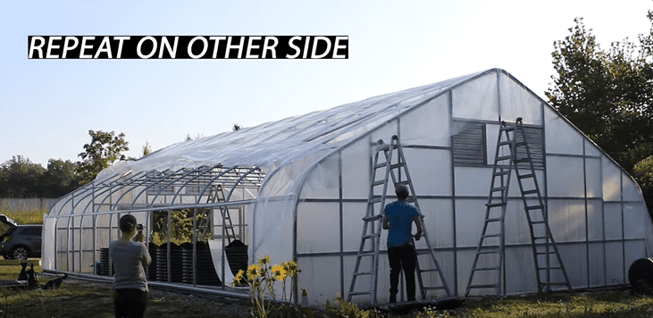 How To Install TWO Layers of Inflated Greenhouse Plastic | Tutorial ...