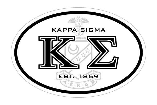Kappa Sigma Oval Crest - Shield Bumper Sticker - CLOSEOUT - Greek Gear