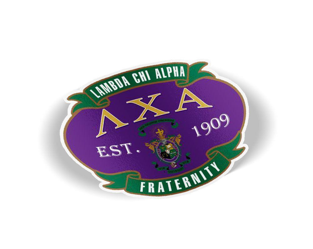 Lambda Chi Alpha Banner Crest - Shield Decal - Greek Gear