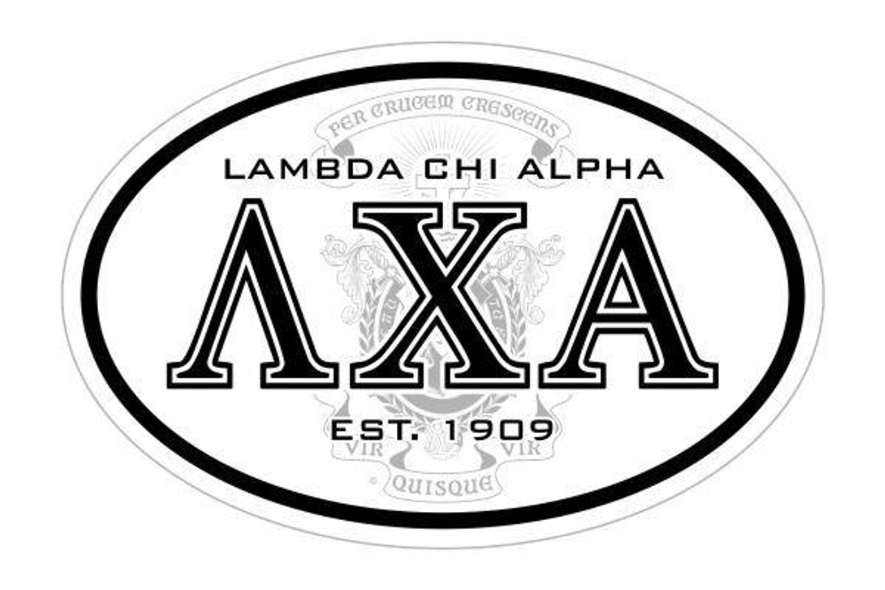 Lambda Chi Alpha Oval Crest - Shield Bumper Sticker - CLOSEOUT - Greek Gear