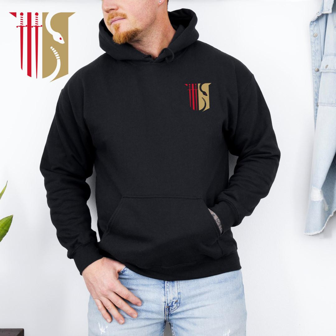 DISCOUNT-Theta Chi Crest - Shield Emblem Hooded Sweatshirt - Greek Gear