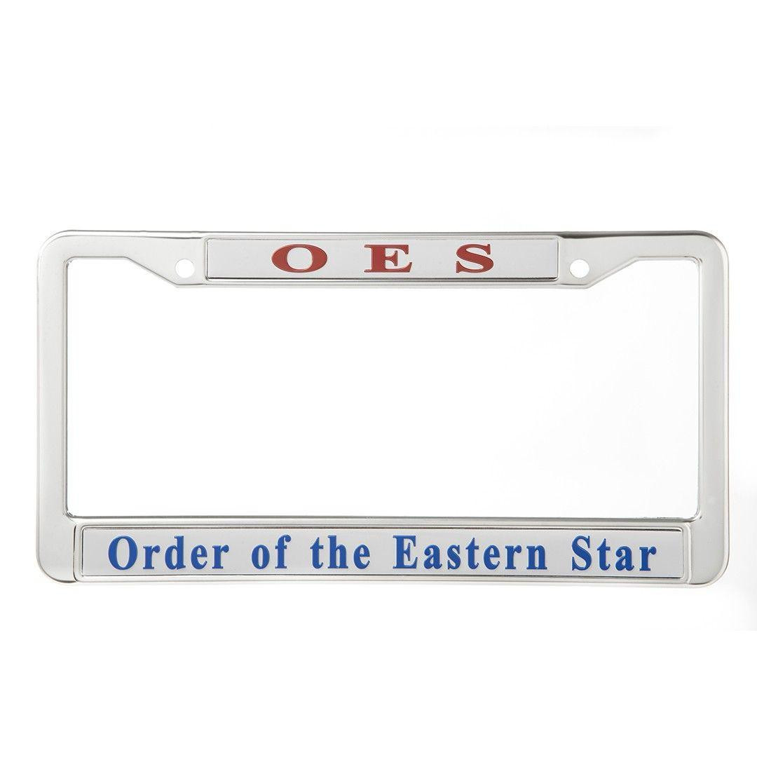 Order Of Eastern Star Metal License Plate Frame - Greek Gear
