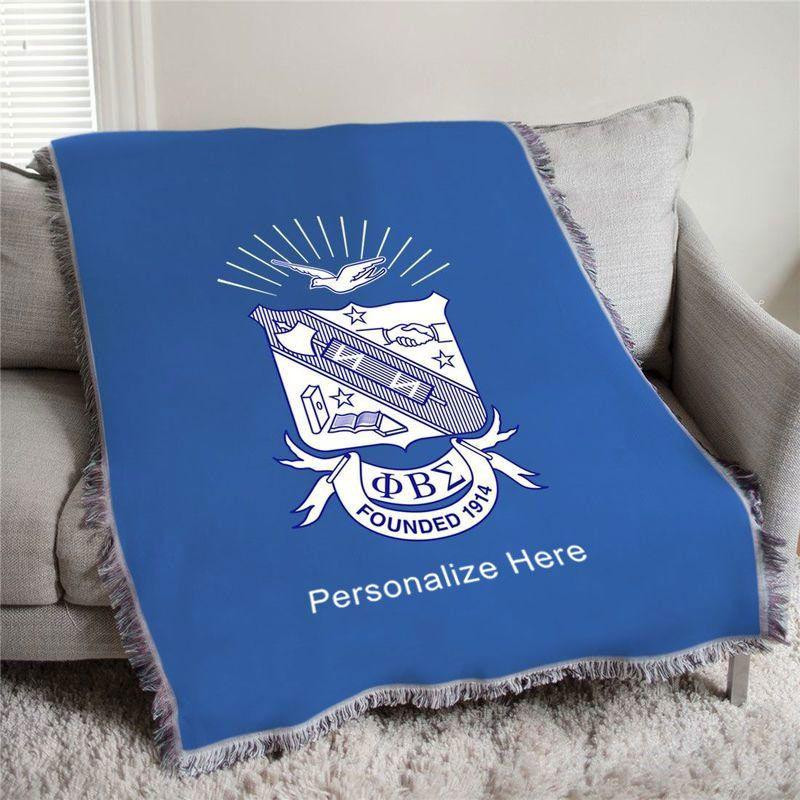 Phi Beta Sigma Afghan Blanket – Full Color Crest Fraternity Throw