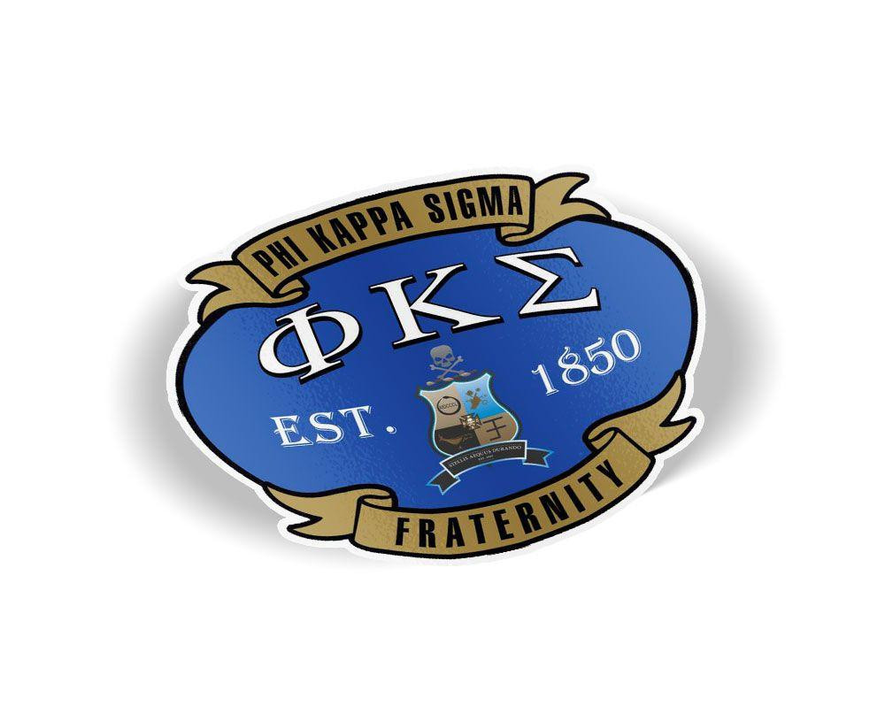 Phi Kappa Sigma Banner Crest - Shield Decal - Greek Gear