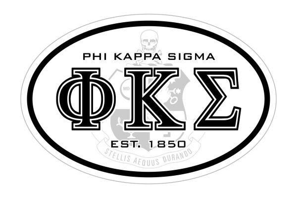 Phi Kappa Sigma Oval Crest - Shield Bumper Sticker - CLOSEOUT - Greek Gear
