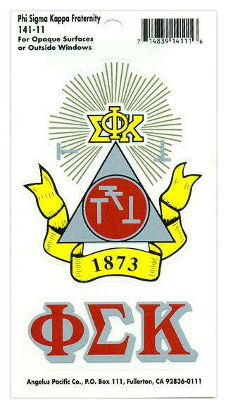 Phi Sigma Kappa Crest - Shield Decal - Greek Gear