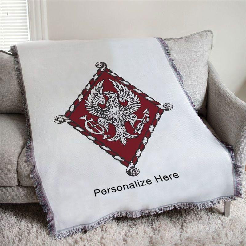 Pi Beta Phi Full Color Crest Afghan Blanket Throw - Greek Gear