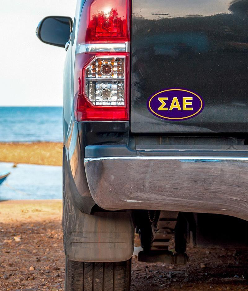 Sigma Alpha Epsilon Oval Fraternity Car Magnet Set of 2 - Greek Gear