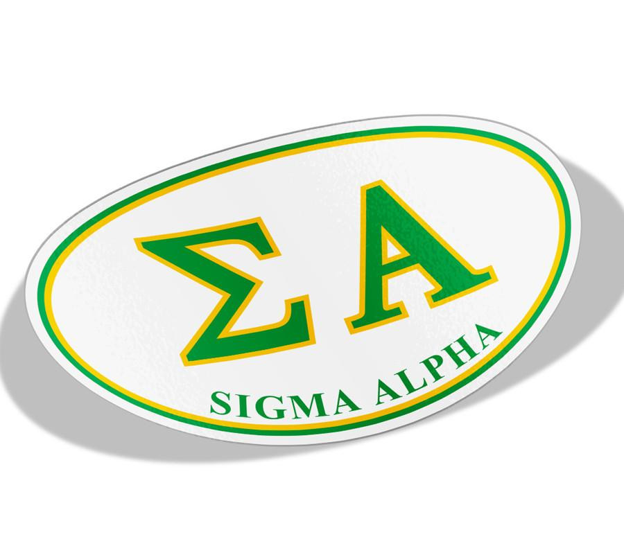 Sigma Alpha Greek Letter Oval Decal - Greek Gear