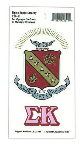Sigma Kappa Crest - Shield Decals - Greek Gear