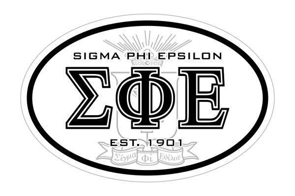 Sigma Phi Epsilon Oval Crest - Shield Bumper Sticker - CLOSEOUT - Greek ...