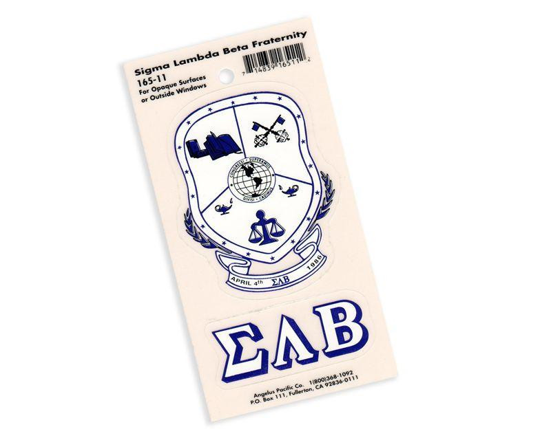 Sigma Lambda Beta Crest - Shield Decal - Greek Gear