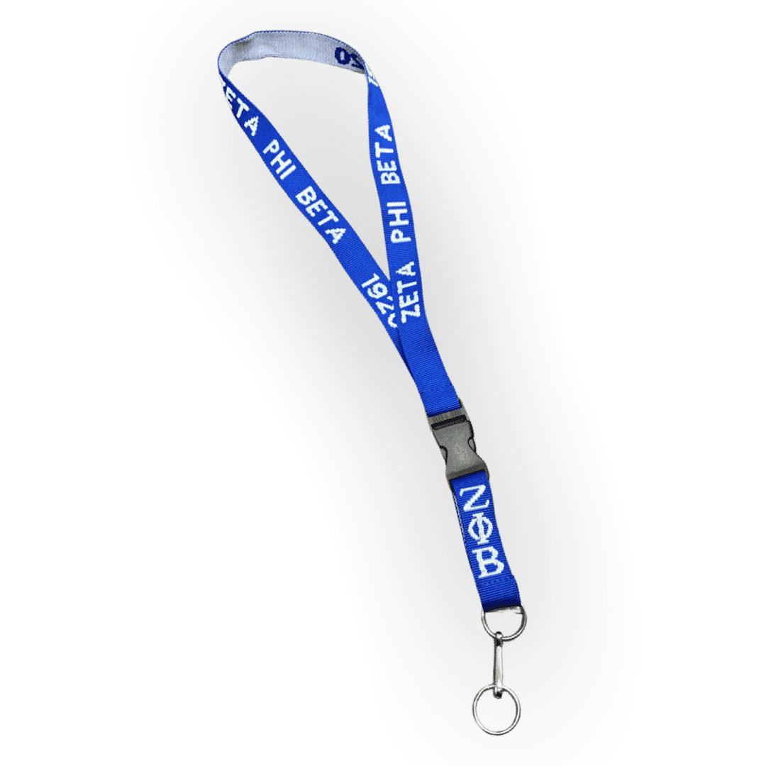 Zeta Phi Beta Woven Embroidered Lanyard – Durable Greek Letter ID Holder