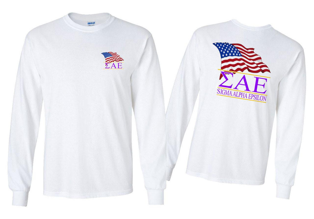 Sigma Alpha Epsilon Patriot Long Sleeve T-Shirts - Greek Gear