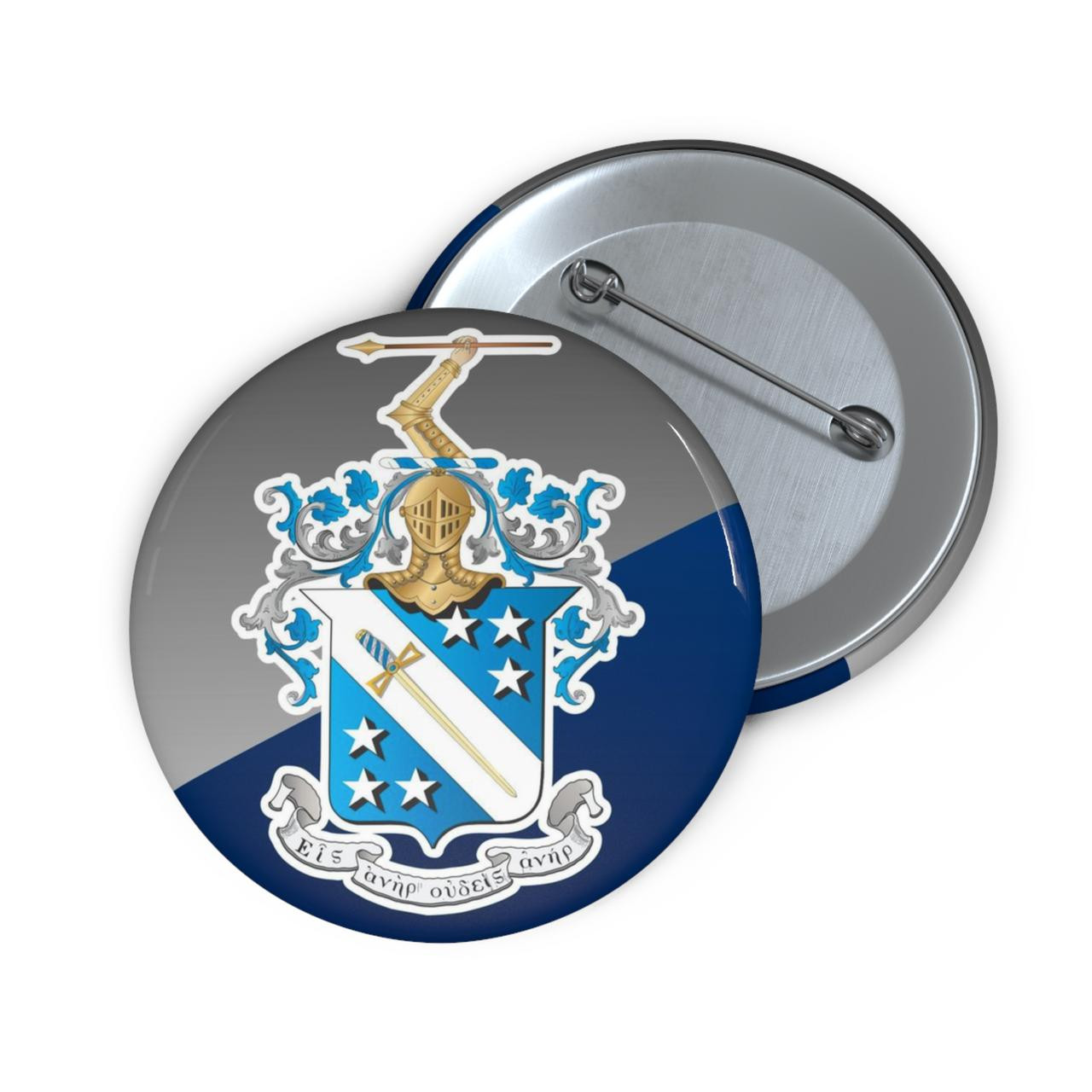 Fraternity Two Tone Crest Button - Greek Gear