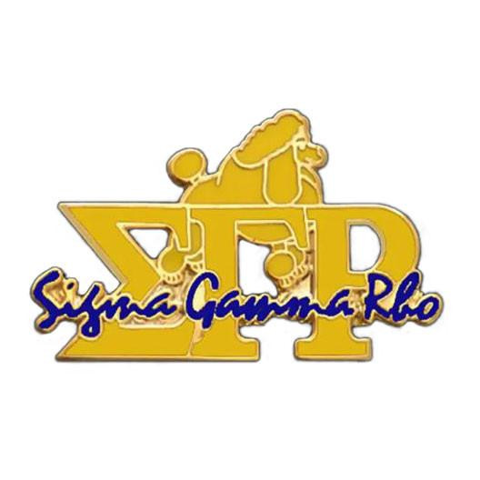 Sigma Gamma Rho Script Poodle Pin – Sorority Lapel Accessory