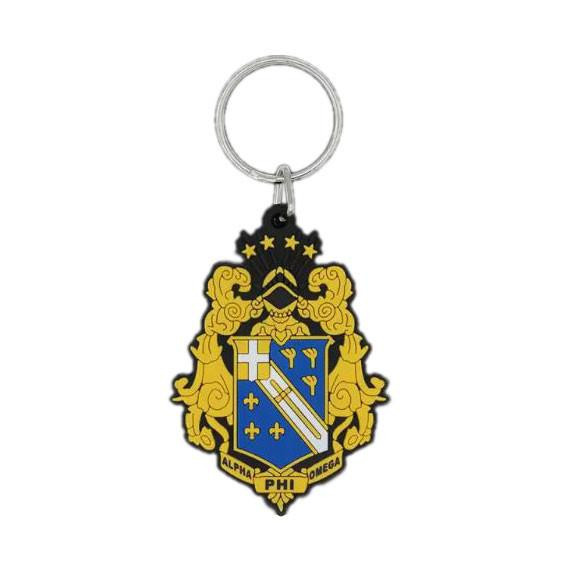 Alpha Phi Omega PVC Shield Key Chain - Greek Gear