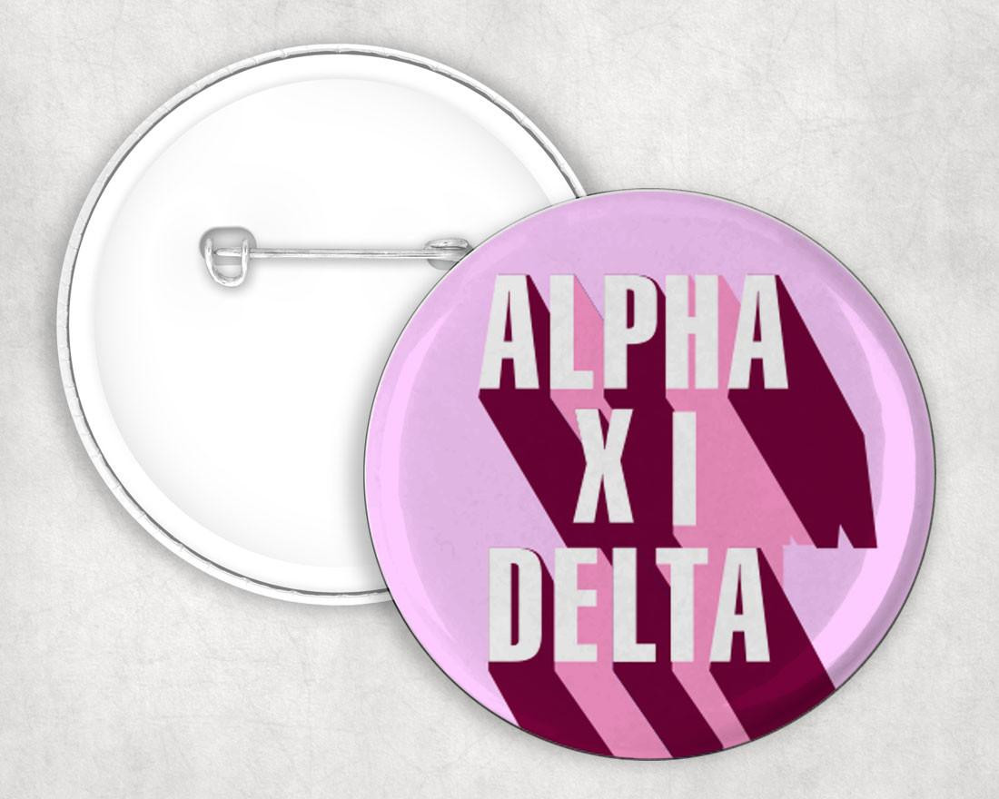 Alpha Xi Delta 3D Button Pin Buttons - Greek Gear