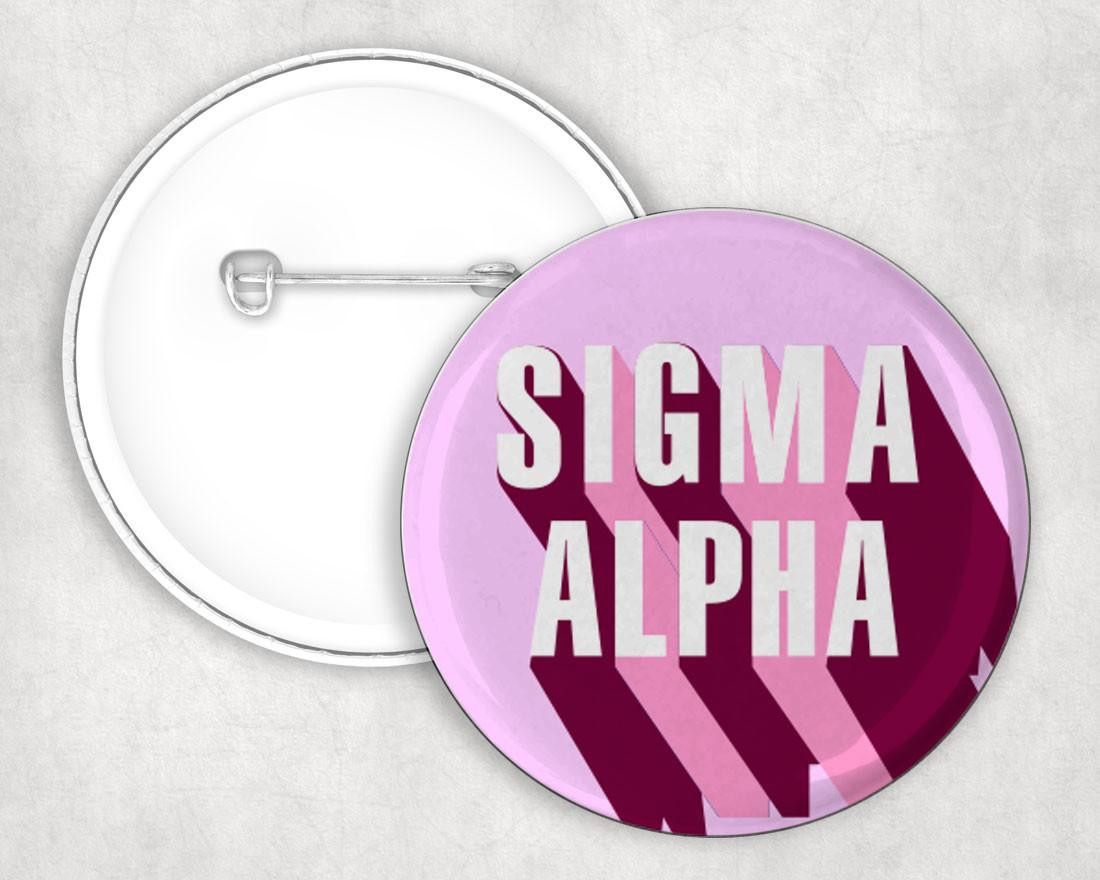 Sigma Alpha 3D Button Pin Buttons - Greek Gear