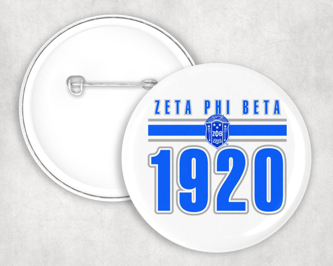 Zeta Phi Beta Stripe Established Pin Buttons - Greek Gear