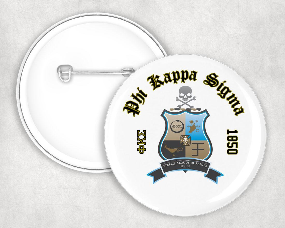 Phi Kappa Sigma Classic Crest Button - Greek Gear