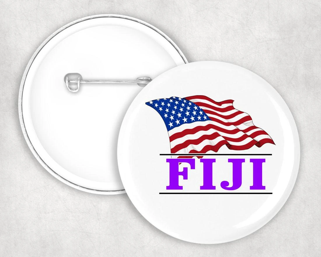 FIJI Fraternity - Phi Gamma Delta Patriot Button - Greek Gear