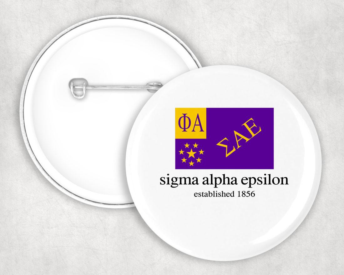 Sigma Alpha Epsilon Flag Button - Greek Gear
