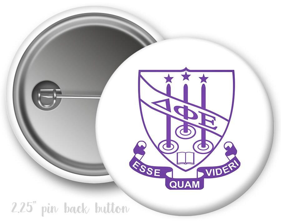 DPhiE Delta Phi Epsilon Crest Button - Greek Gear