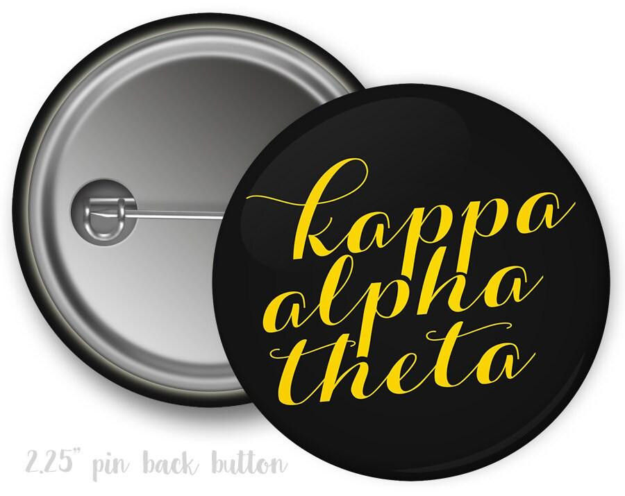 KAO Kappa Alpha Theta Script Button - Greek Gear
