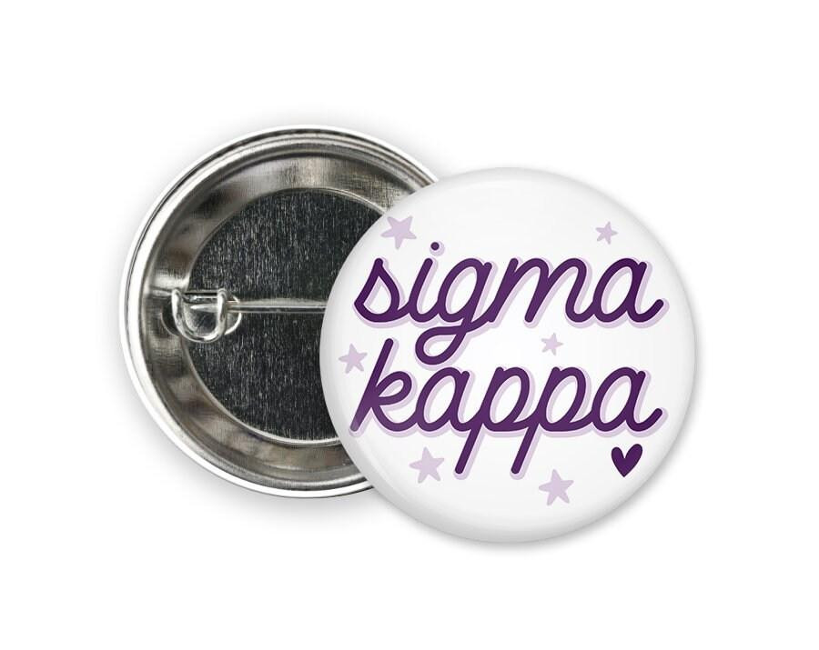 SK Sigma Kappa Star Single Sorority Pinback Button - Greek Gear