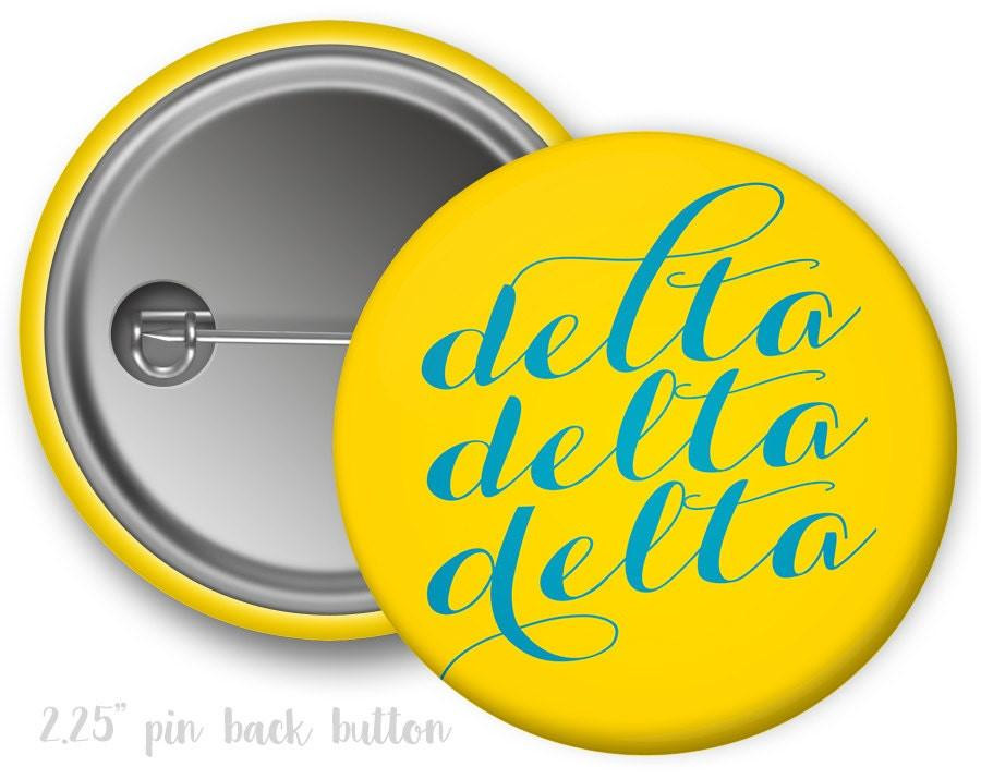TriDelta Delta Delta Delta Script Button - Greek Gear